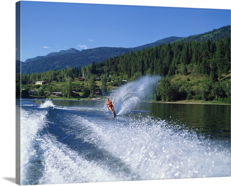 Waterskiing on Adams Lake, British Columbia, Canada | Great Big Canvas