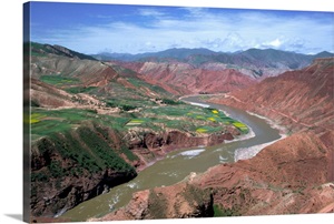 Yellow River (Hwang-ho), Eastern Qinghai, China, Asia Wall Art, Canvas ...