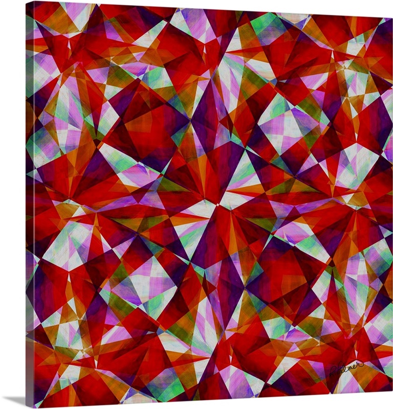 Clouded Crystals Red Square | Great Big Canvas