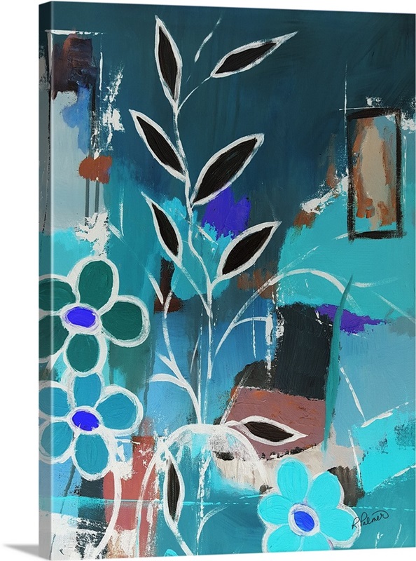 Funky Floral Blue A | Great Big Canvas