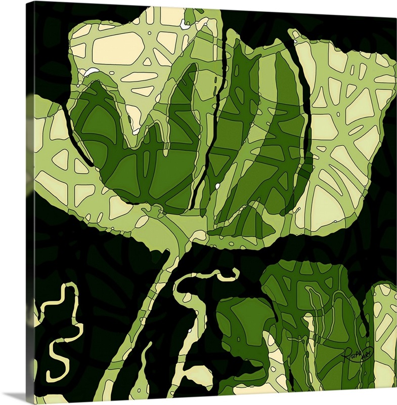 Large Green Abstract Flower | Great Big Canvas
