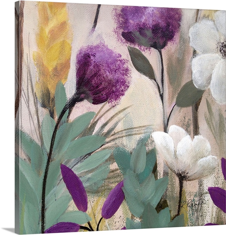 Square White Floral One | Great Big Canvas