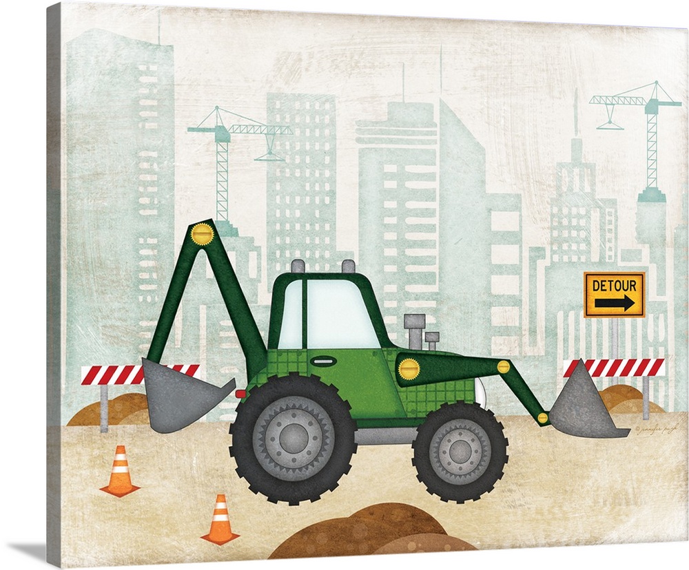 Backhoe Wall Art, Canvas Prints, Framed Prints, Wall Peels | Great Big ...
