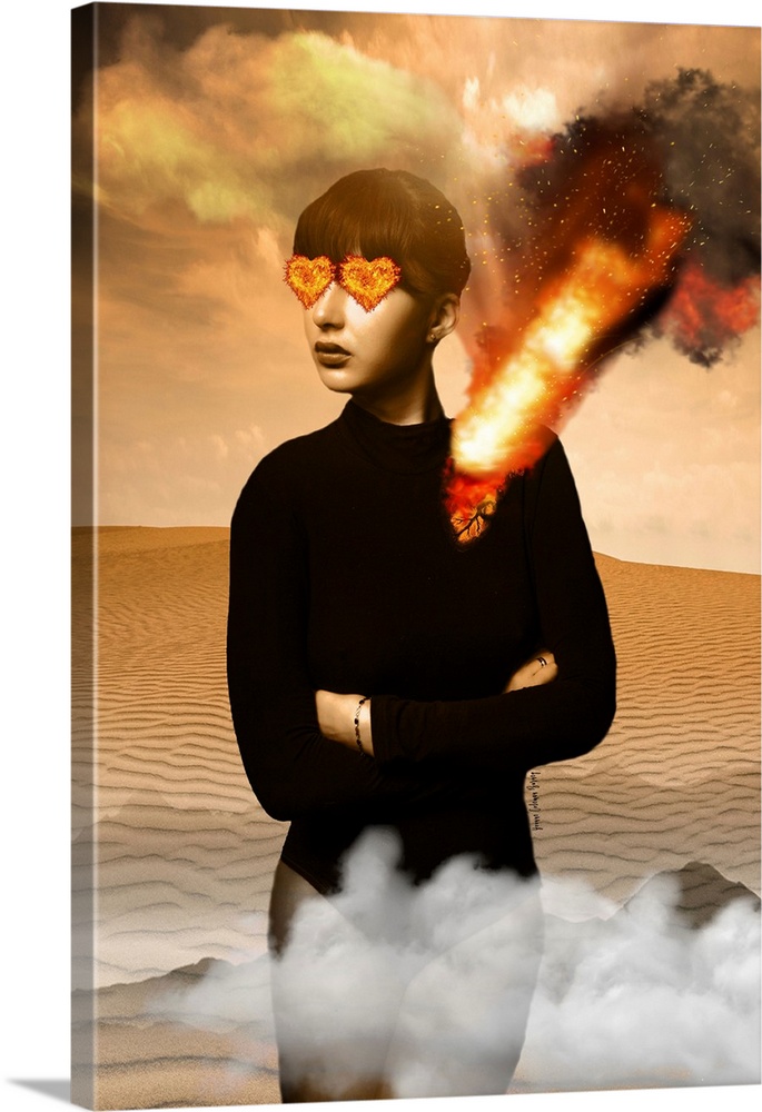 Heart On Fire Wall Art, Canvas Prints, Framed Prints, Wall Peels ...