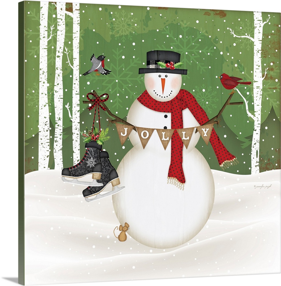 Jolly Snowman Wall Art, Canvas Prints, Framed Prints, Wall Peels ...
