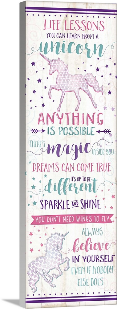 Life Lessons from a Unicorn Wall Art, Canvas Prints, Framed Prints ...