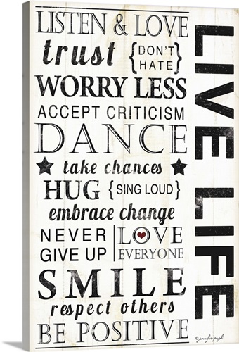 Live Life Wall Art, Canvas Prints, Framed Prints, Wall Peels | Great ...