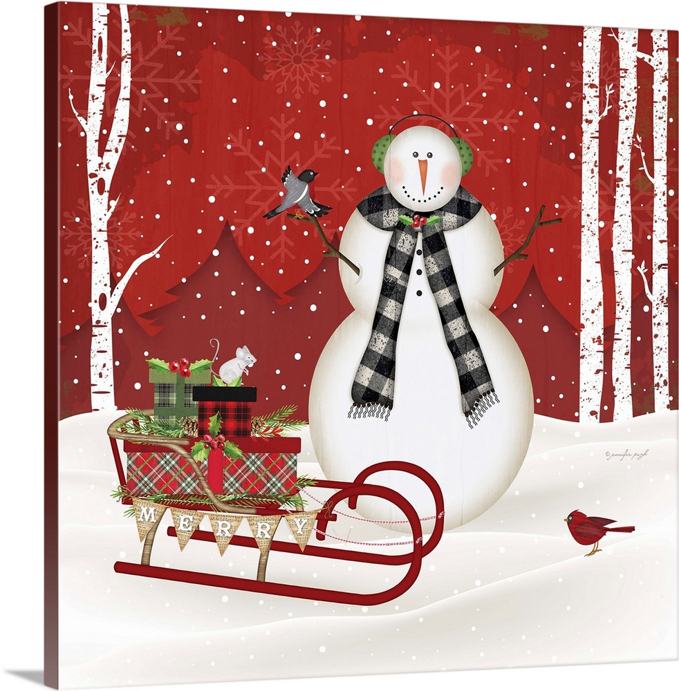 Merry Snowman Wall Art, Canvas Prints, Framed Prints, Wall Peels ...