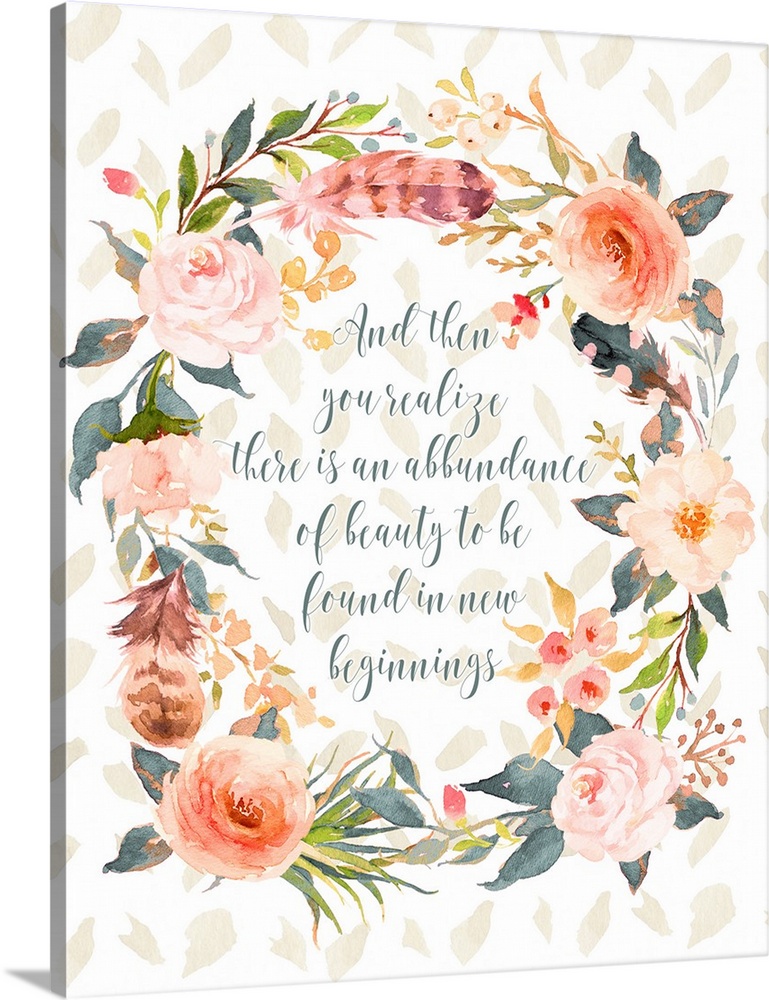 New Beginnings Wreath Wall Art, Canvas Prints, Framed Prints, Wall ...