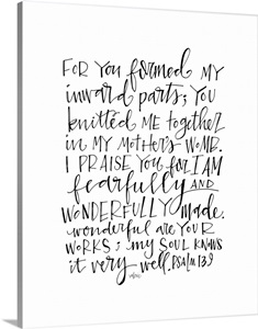 Psalm 139 Wall Art, Canvas Prints, Framed Prints, Wall Peels | Great ...