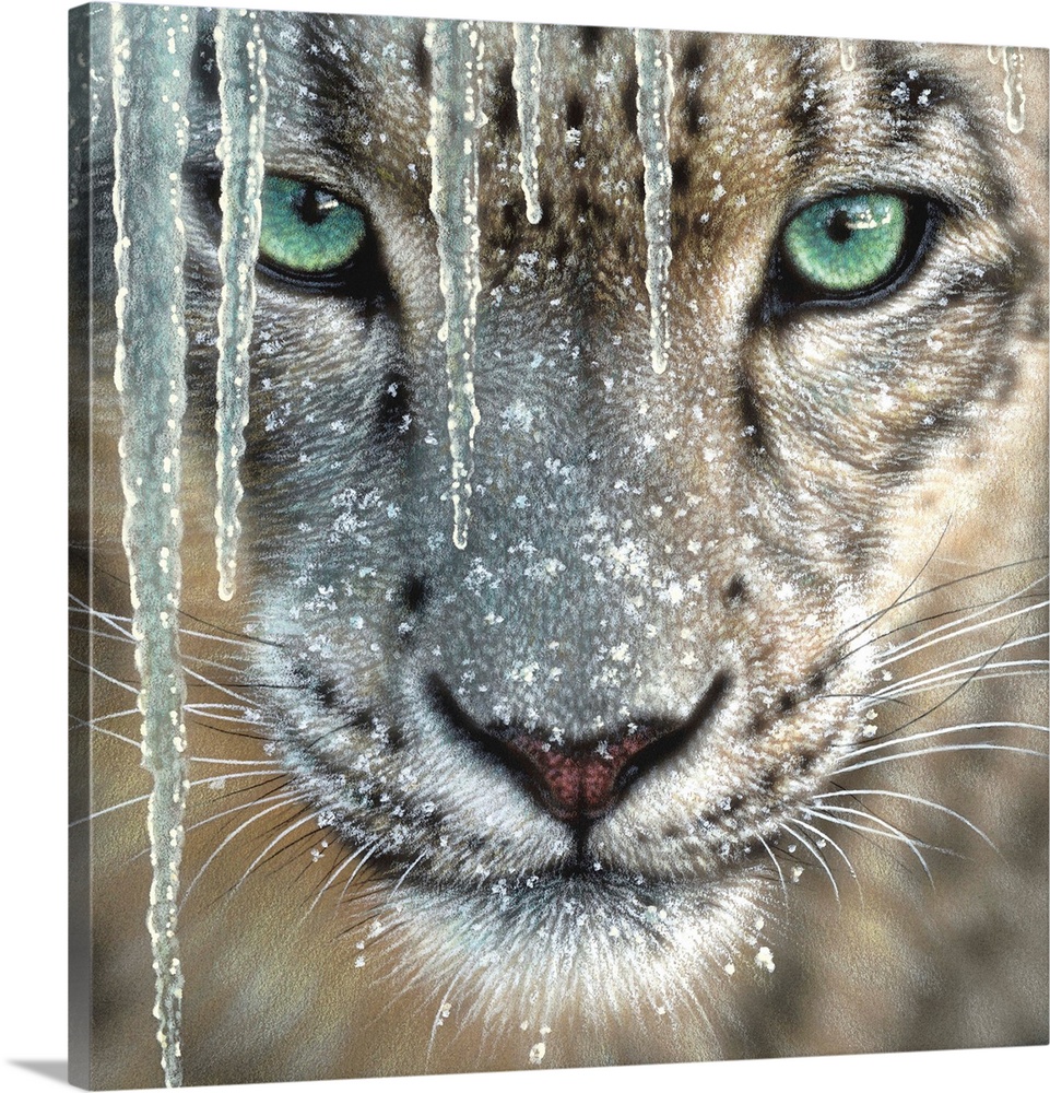 Snow Leopard - Blue Ice Wall Art, Canvas Prints, Framed Prints, Wall ...