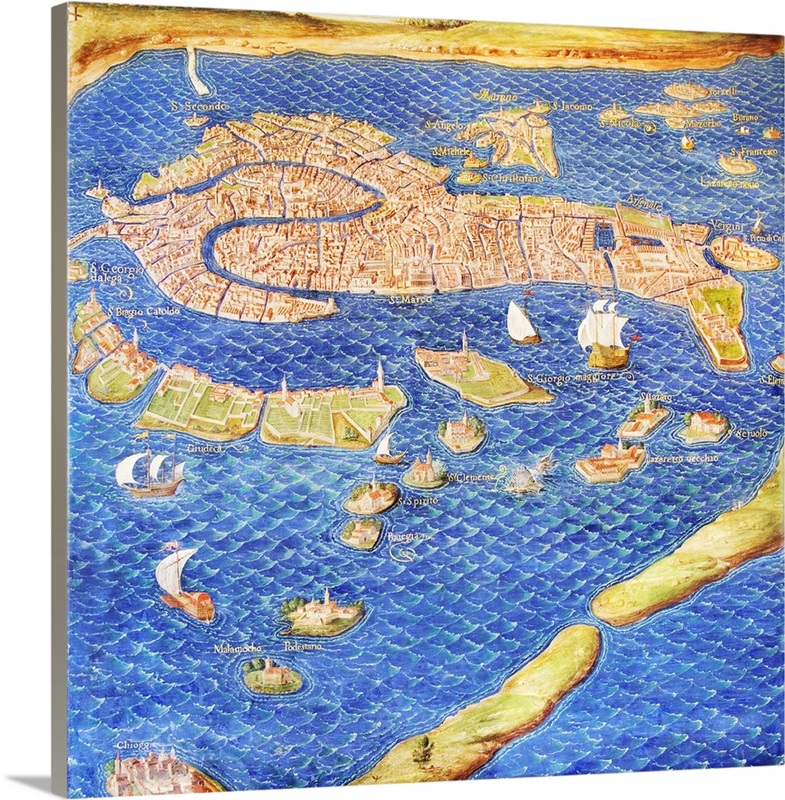 16th century map of Venice | Great Big Canvas