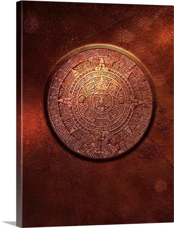 Aztec Sun Stone, artwork | Great Big Canvas