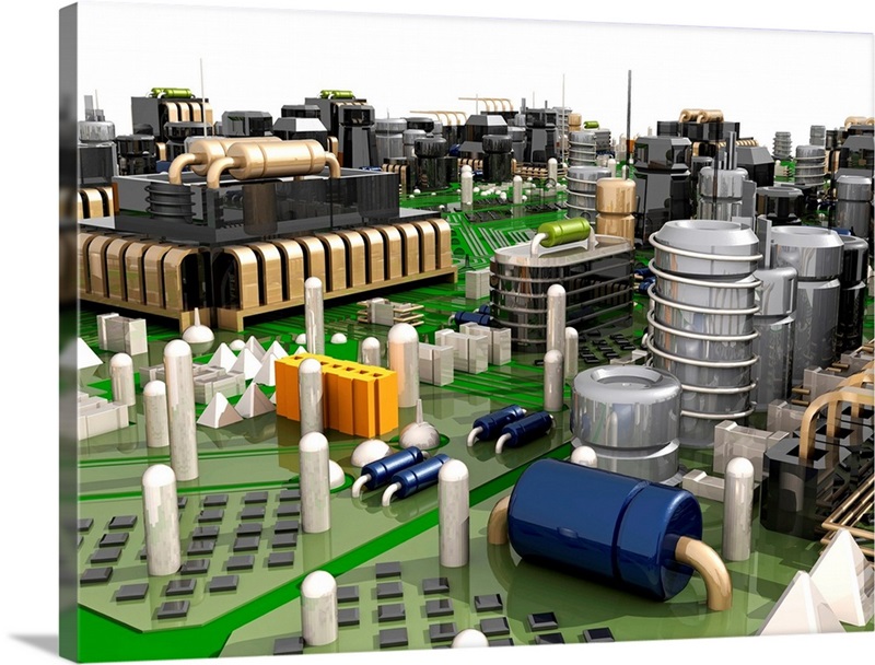 Circuit board, artwork | Great Big Canvas
