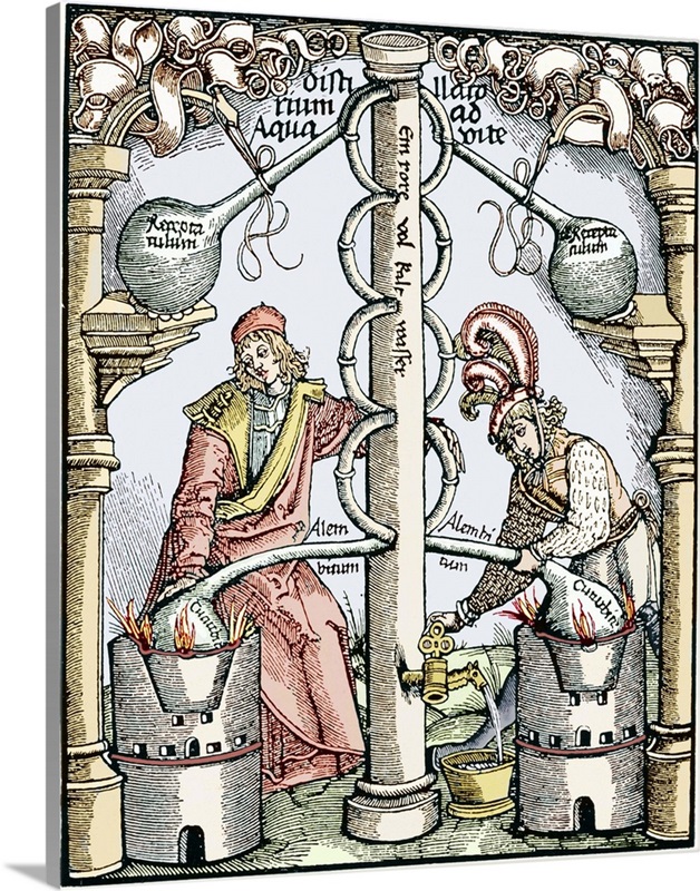 Distillation, 16th century woodcut | Great Big Canvas