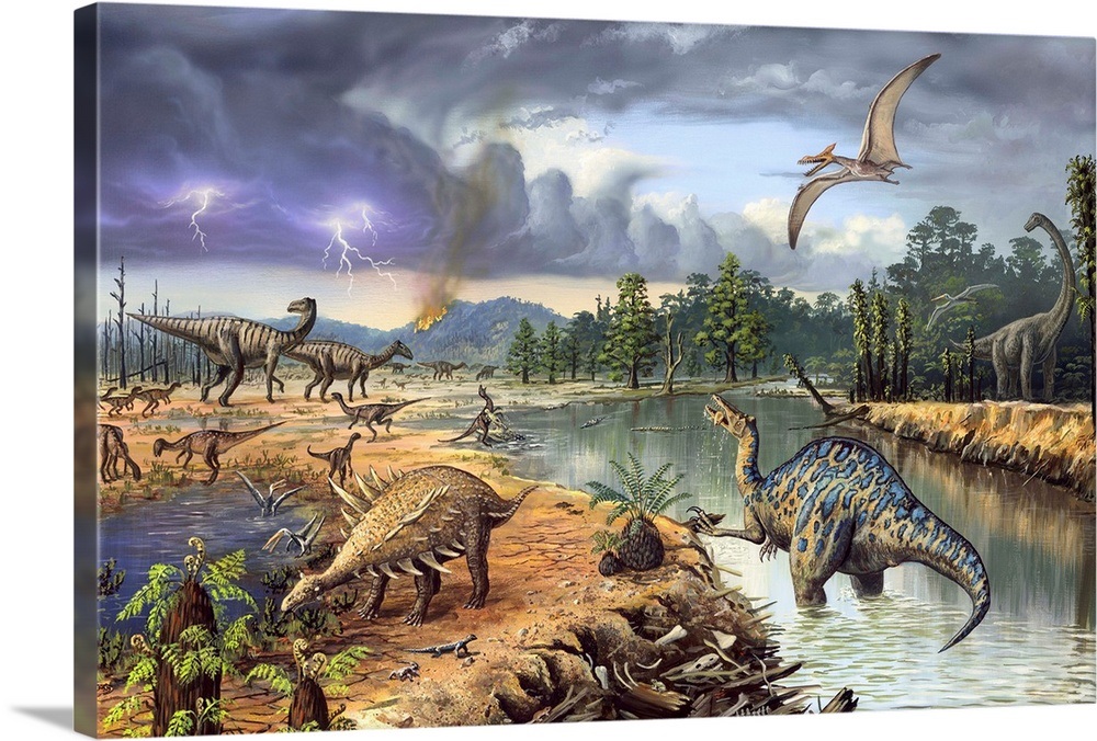 Early Cretaceous life, artwork Wall Art, Canvas Prints, Framed Prints ...