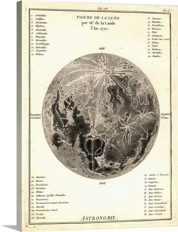Early map of the Moon, 1772 | Great Big Canvas