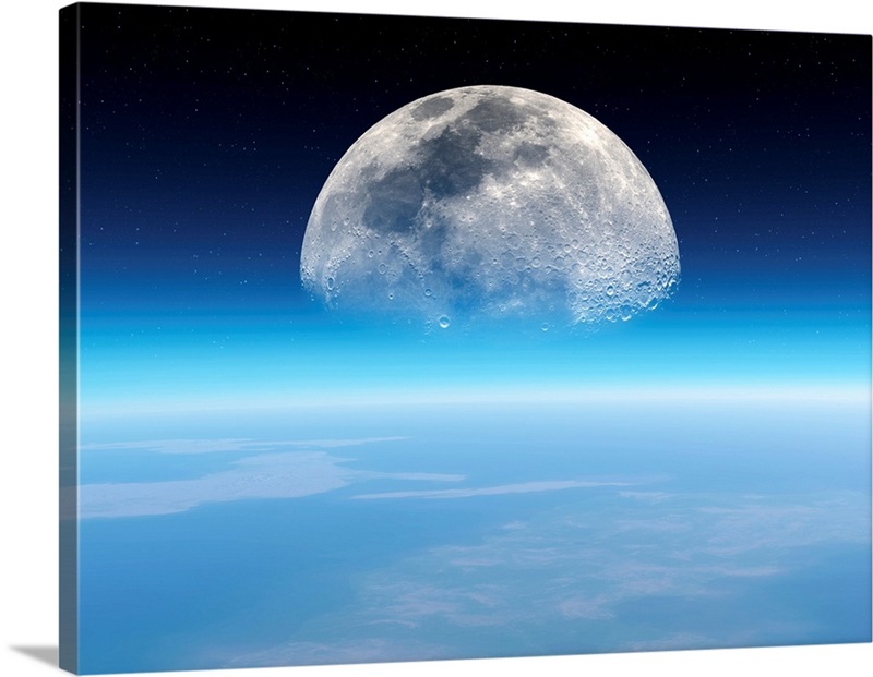 Moonrise Over Earth | Great Big Canvas