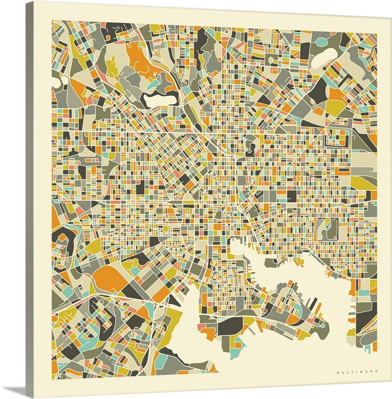 Baltimore Aerial Street Map | Great Big Canvas