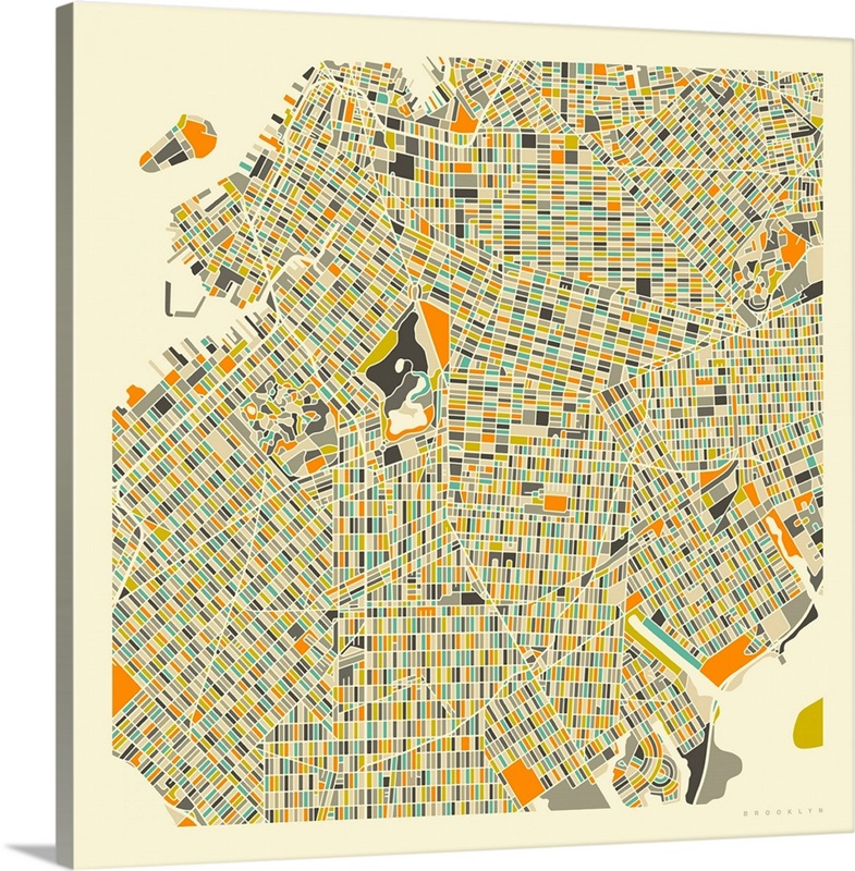 Brooklyn Aerial Street Map | Great Big Canvas