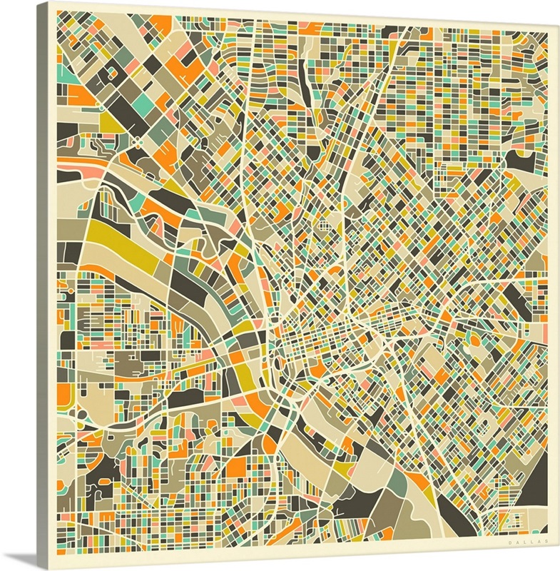 Dallas Aerial Street Map | Great Big Canvas