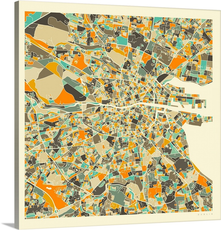 Dublin Aerial Street Map | Great Big Canvas