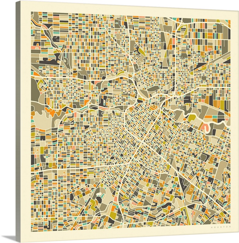 Houston Aerial Street Map | Great Big Canvas