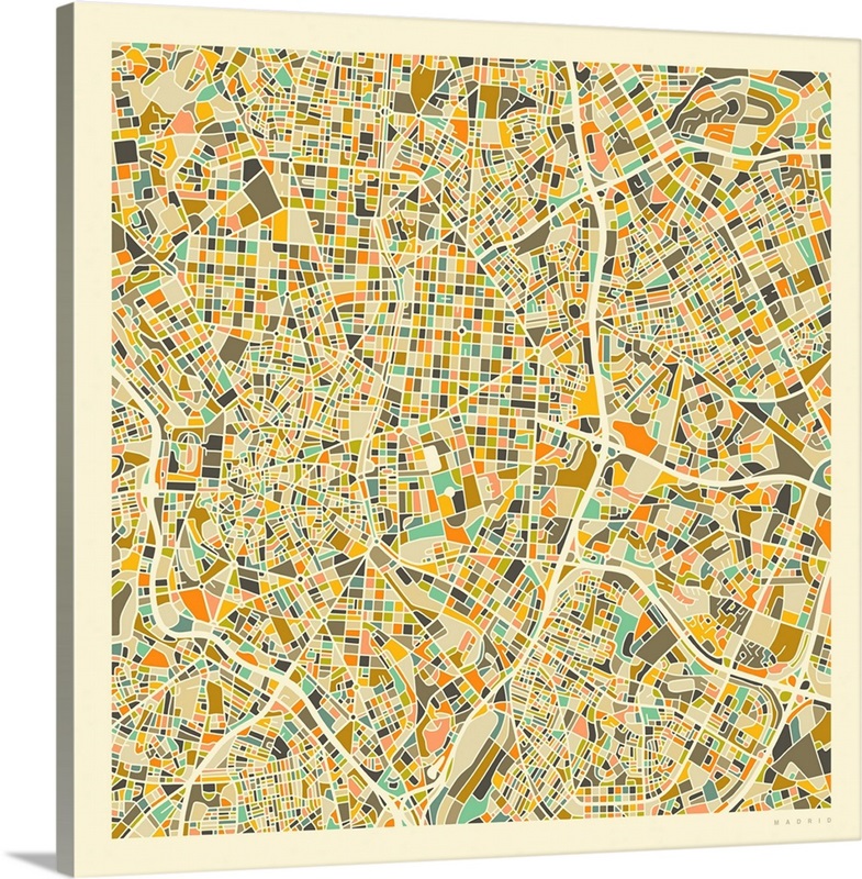 Madrid Aerial Street Map | Great Big Canvas