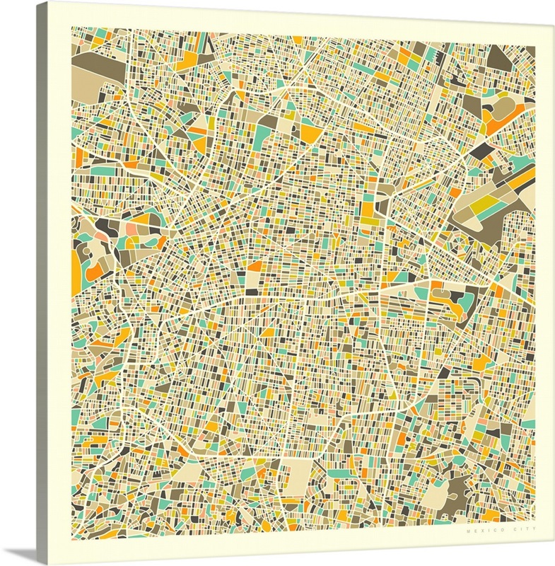 Mexico City Aerial Street Map | Great Big Canvas