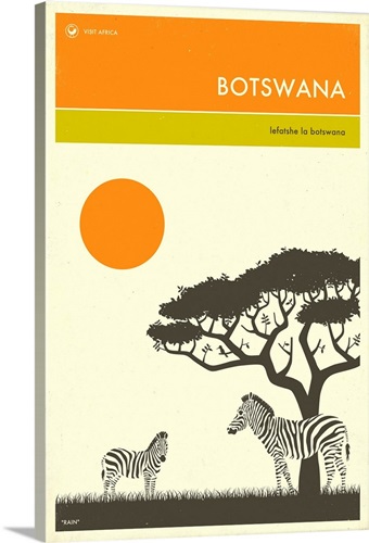 Minimalist Travel Poster - Botswana, Africa | Great Big Canvas