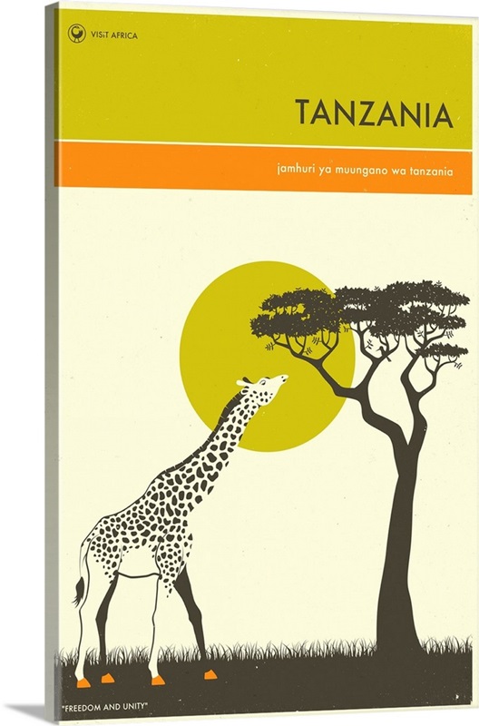 Minimalist Travel Poster - Tanzania, Africa | Great Big Canvas