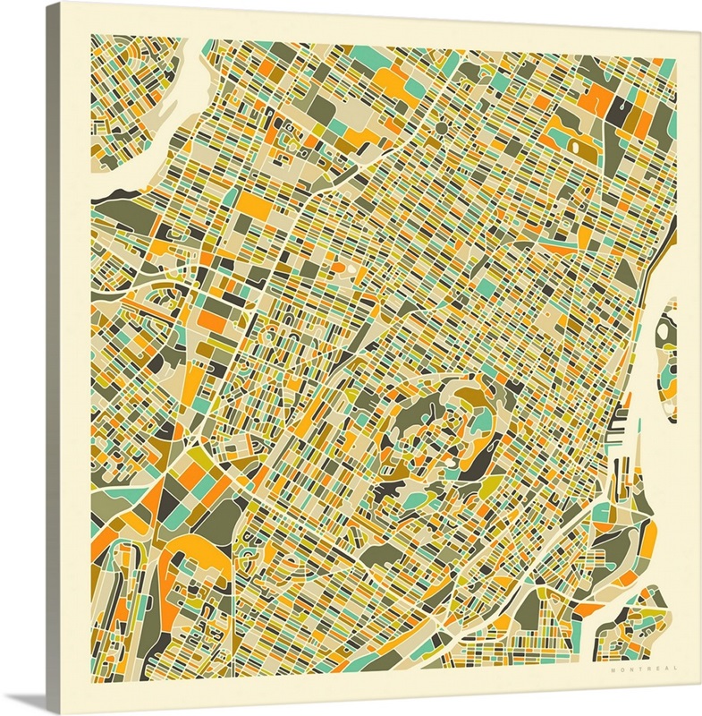 Montreal Aerial Street Map | Great Big Canvas