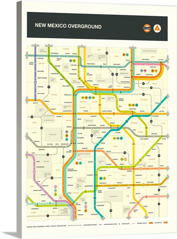 New Mexico State Highway Map | Great Big Canvas