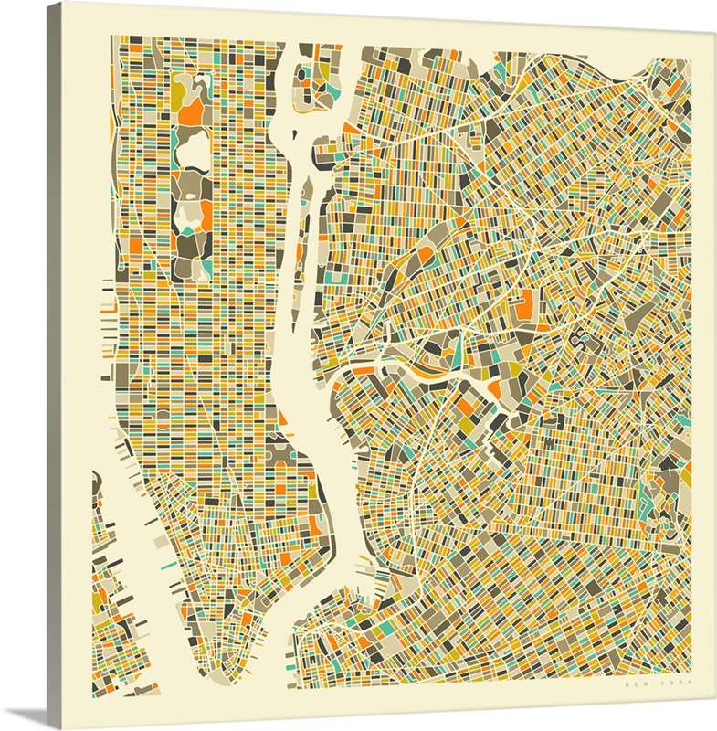 New York Aerial Street Map | Great Big Canvas