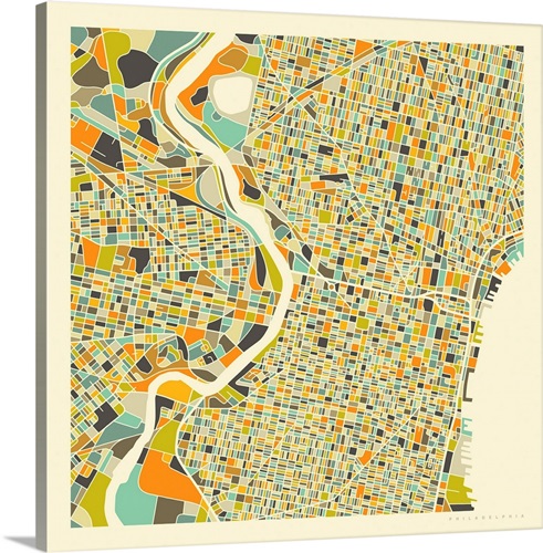 Philadelphia Aerial Street Map | Great Big Canvas