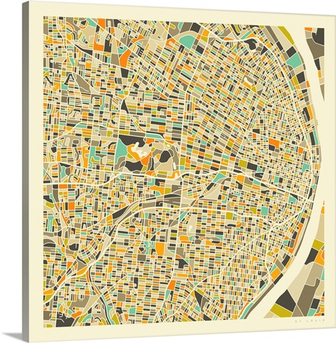 St Louis Aerial Street Map | Great Big Canvas