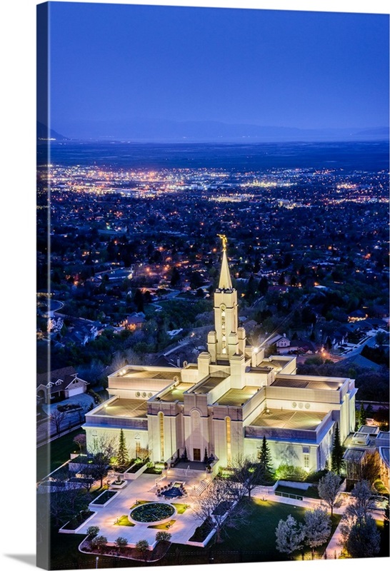 Bountiful Utah Temple, Blue Twilight, Bountiful, Utah | Great Big Canvas