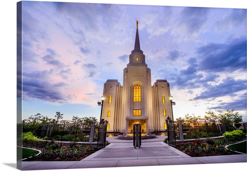 Brigham City Utah Temple, Front at Sunset, Brigham City, Utah | Great ...
