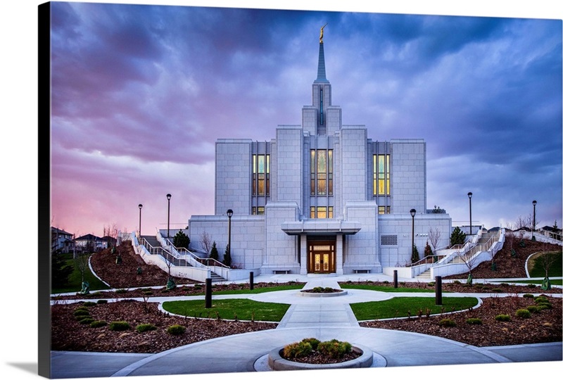Calgary Alberta Temple, Sunset, Calgary, Alberta, Canada | Great Big Canvas