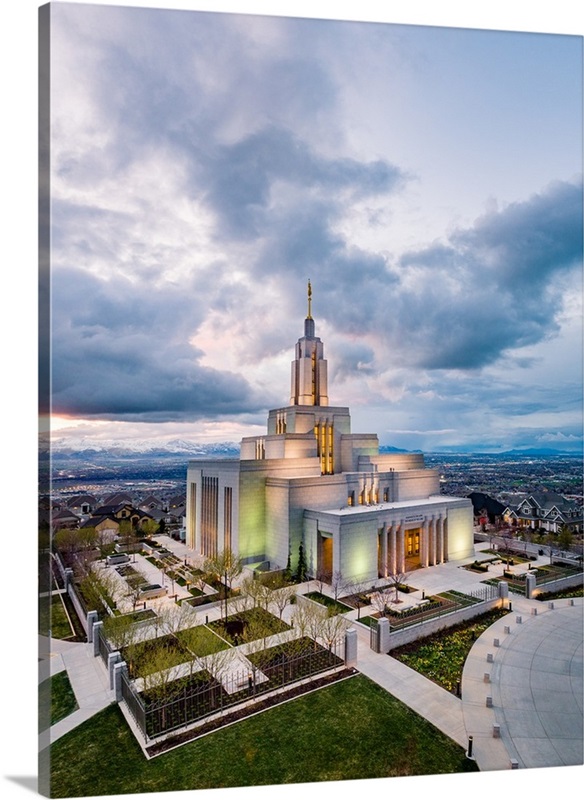 Draper Utah Temple, Corner View, Draper, Utah | Great Big Canvas