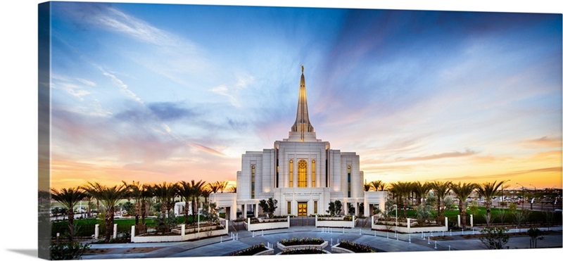 Gilbert Arizona Temple, Sunset Panorama, Gilbert, Arizona | Great Big ...