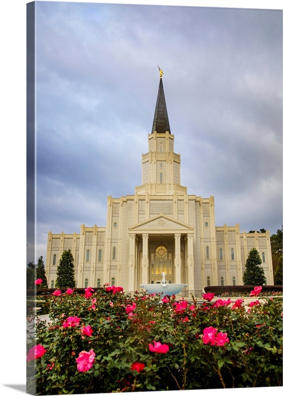 Houston Texas Temple, Roses, Spring, Texas | Great Big Canvas