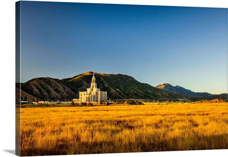 Payson Utah Temple, Farmland at Sunset, Payson, Utah | Great Big Canvas