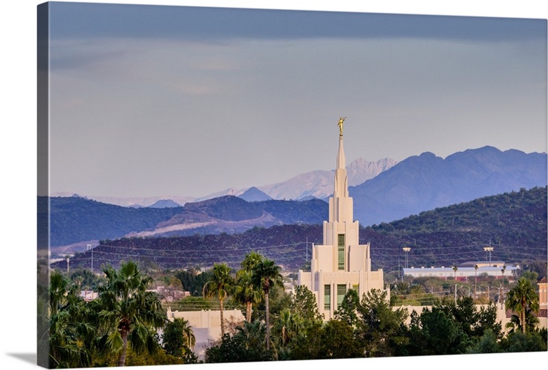 Phoenix Arizona Temple, Spire Against the Mountains, Glendale, Arizona ...