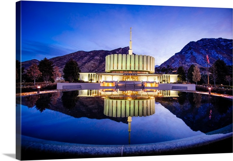 Provo Utah Temple, Reflection, Provo, Utah | Great Big Canvas