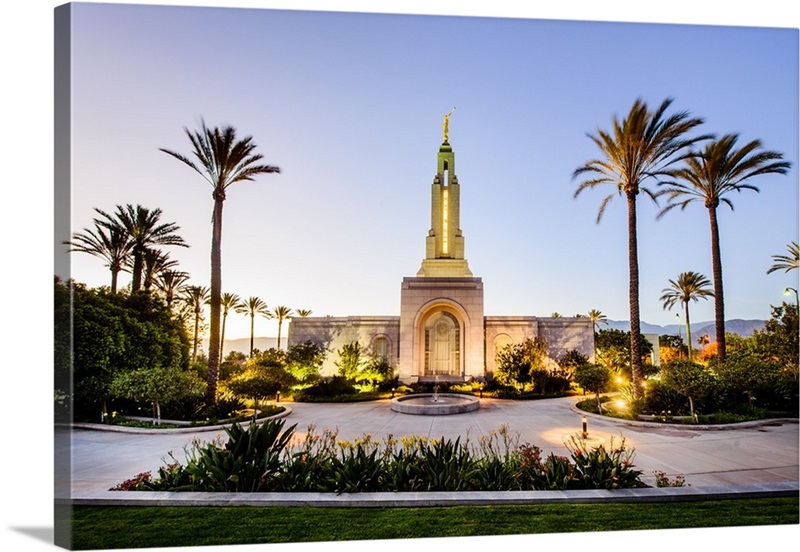 Redlands California Temple, Evening Palm Trees, Redlands, California ...
