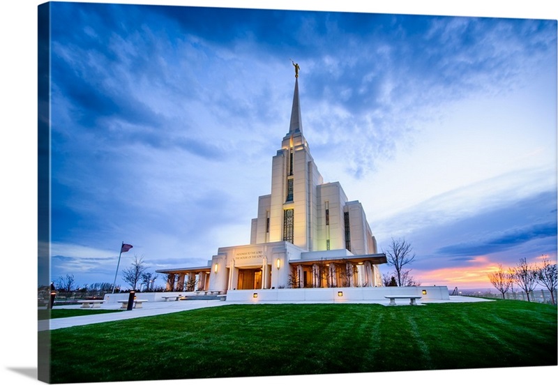 Rexburg Idaho Temple, Sunset, Rexburg, Idaho | Great Big Canvas