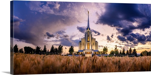 Rexburg Idaho Temple, Sunset, Rexburg, Idaho | Great Big Canvas