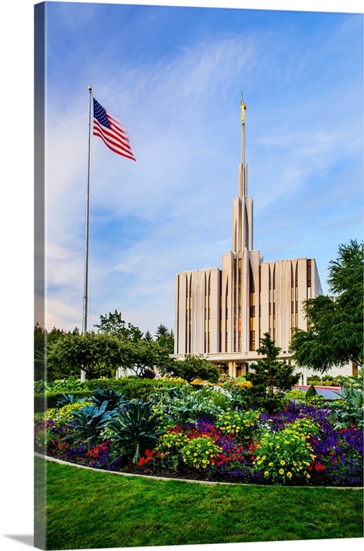 Seattle Washington Temple, American Flag and Gardens, Bellevue ...