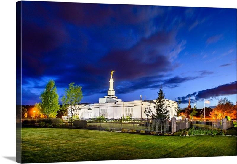 Spokane Washington Temple at Twilight, Spokane, Washington | Great Big ...